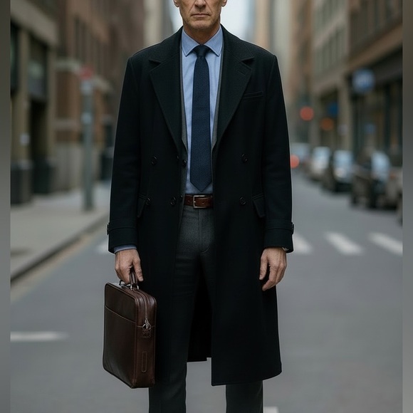 Andrew Fezza | Jackets & Coats | Andrew Fezza Mens Heavy Trench Coat Cashmere Blend Woven In ...